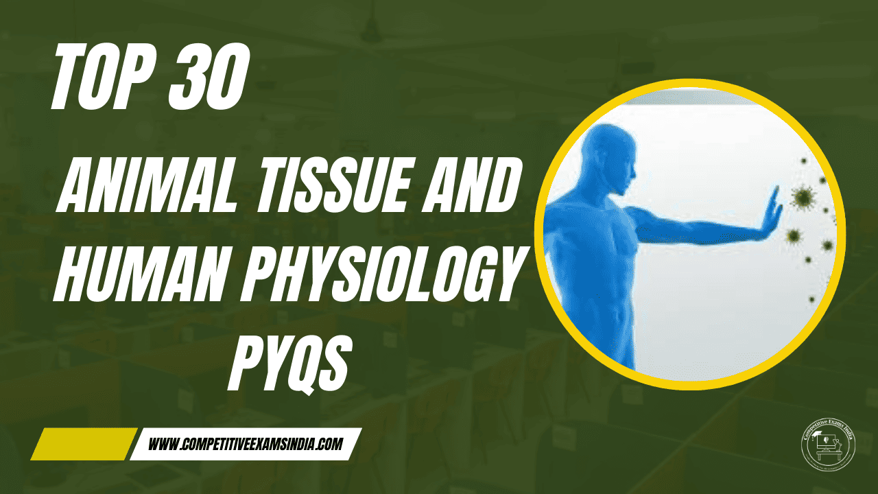 Top 30 Animal Tissue and Human Physiology PYQs | Biology MCQs Online Quiz