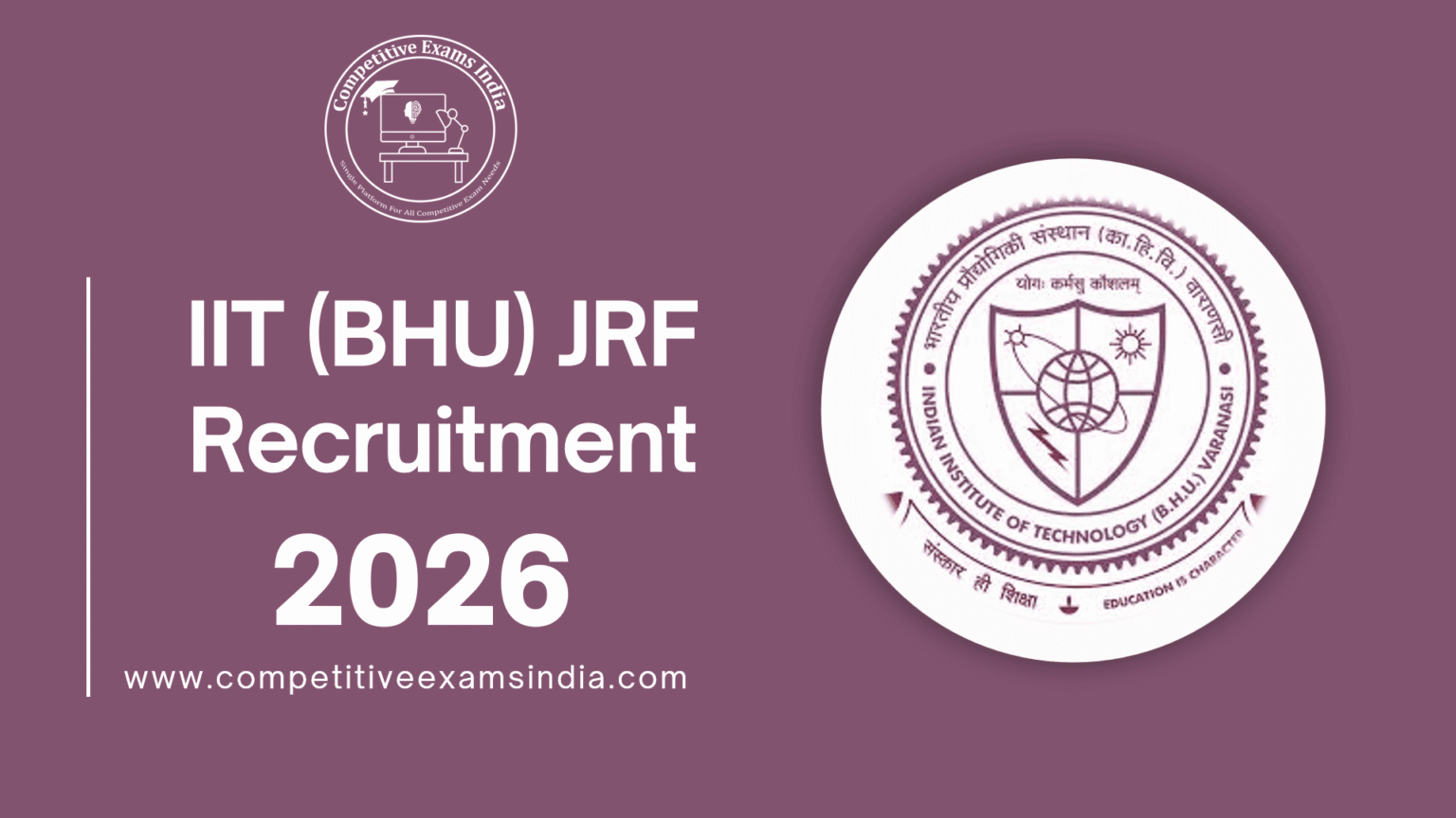 IIT (BHU) JRF Recruitment 2026 | Download Application Form
